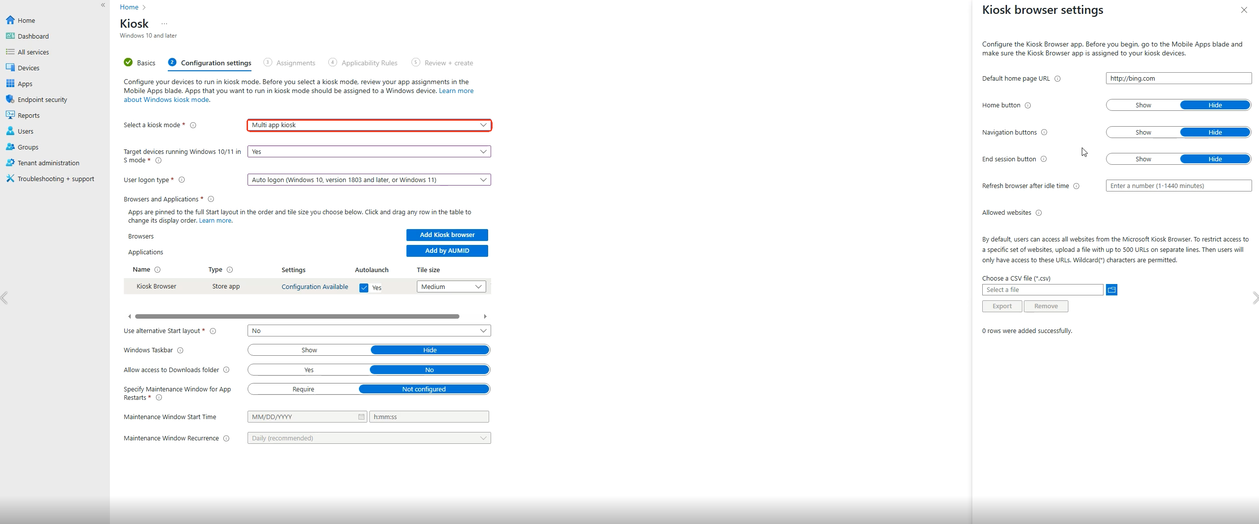 Configure Kiosk Mode with Microsoft Intune on Windows 10/11